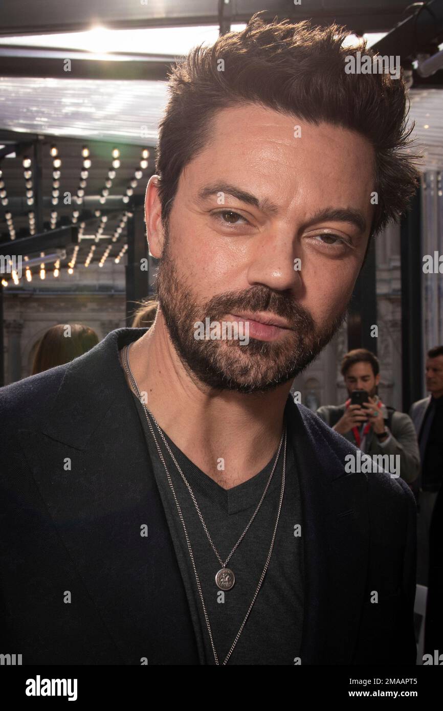 Dominic Cooper arrives for the Louis Vuitton ready-to-wear Spring/Summer 2023 fashion collection ...