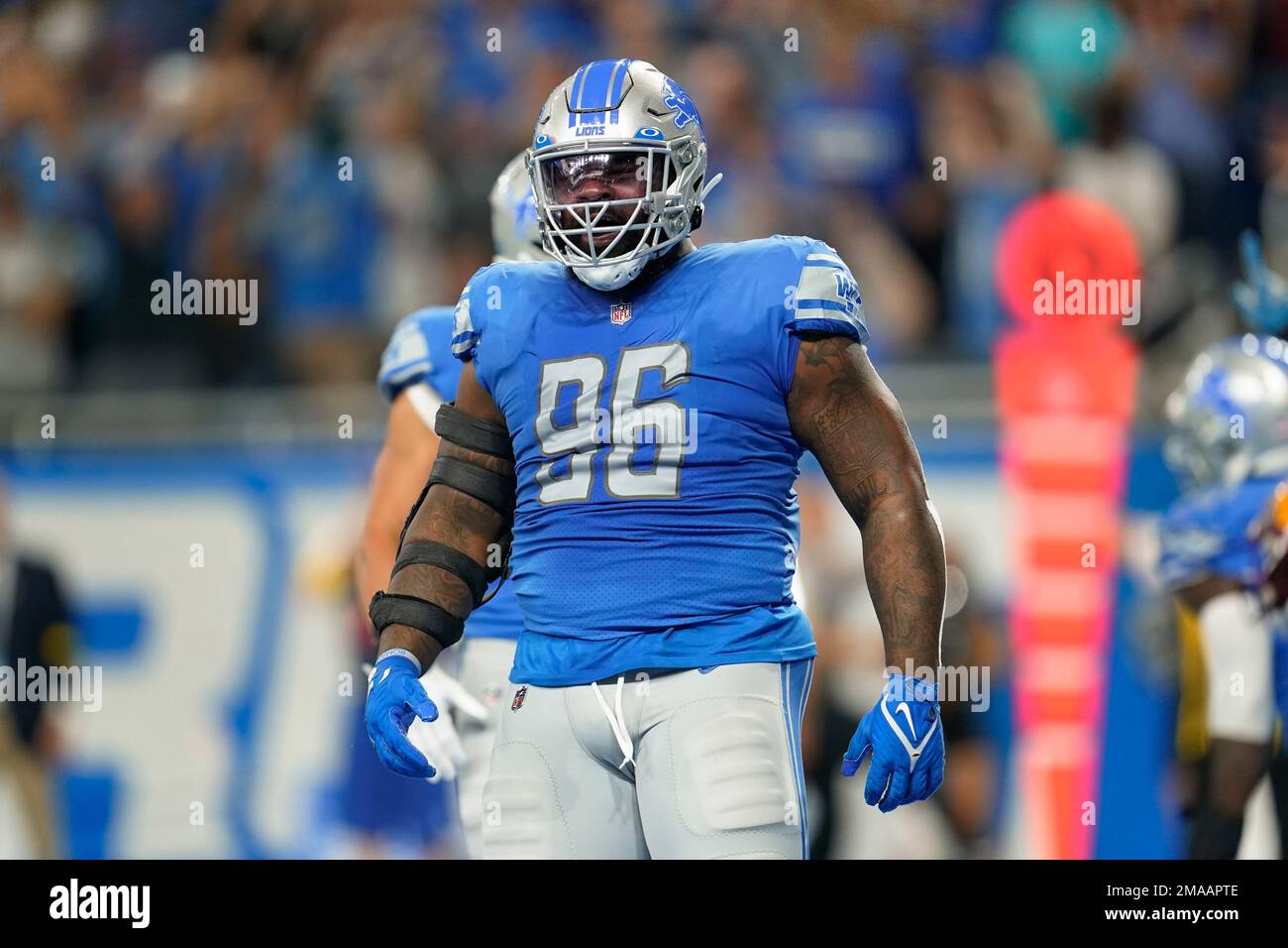 Detroit Lions defensive end Isaiah Buggs (96) plays against the ...