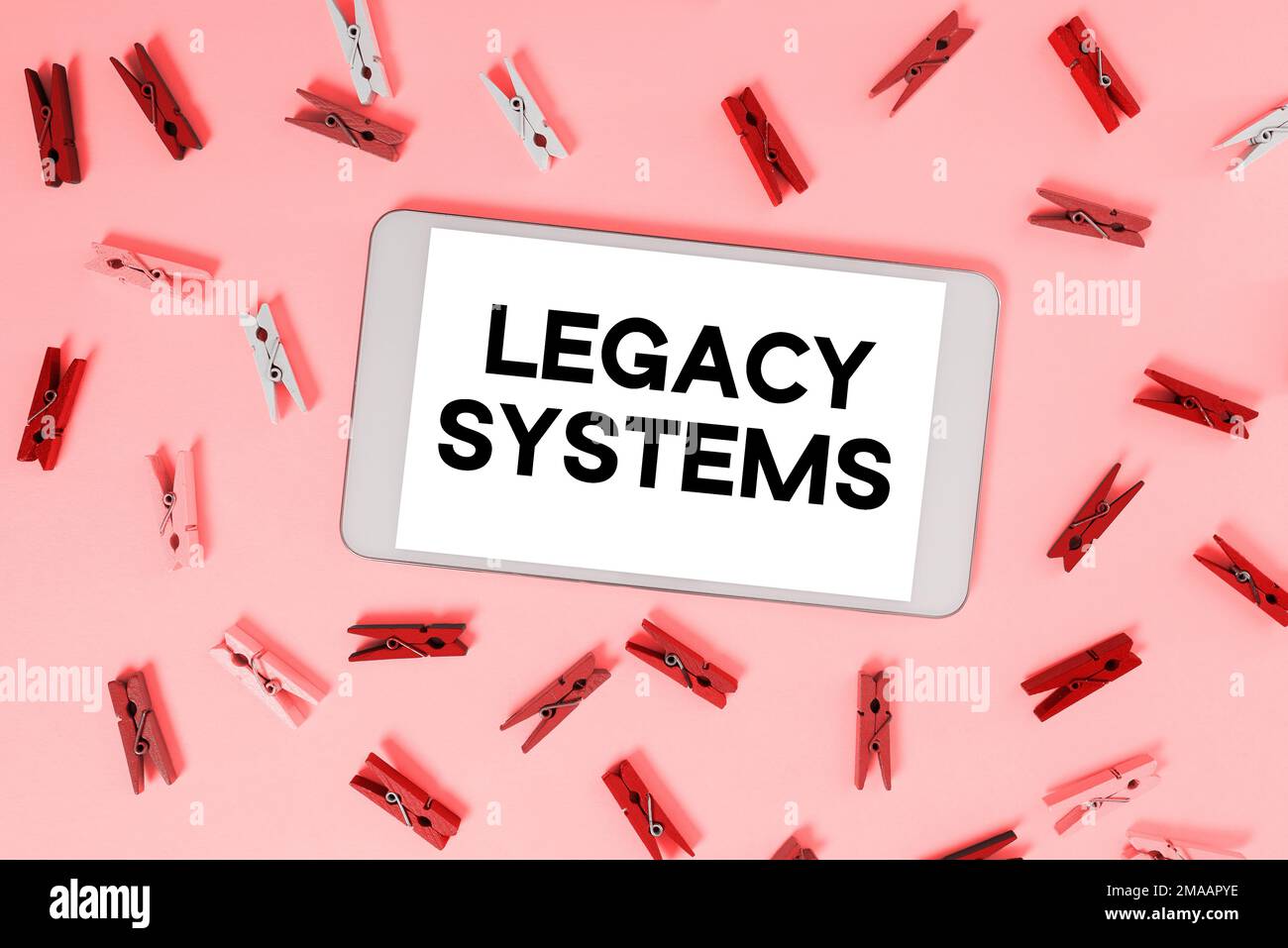 Text caption presenting Legacy Systems. Concept meaning old method ...