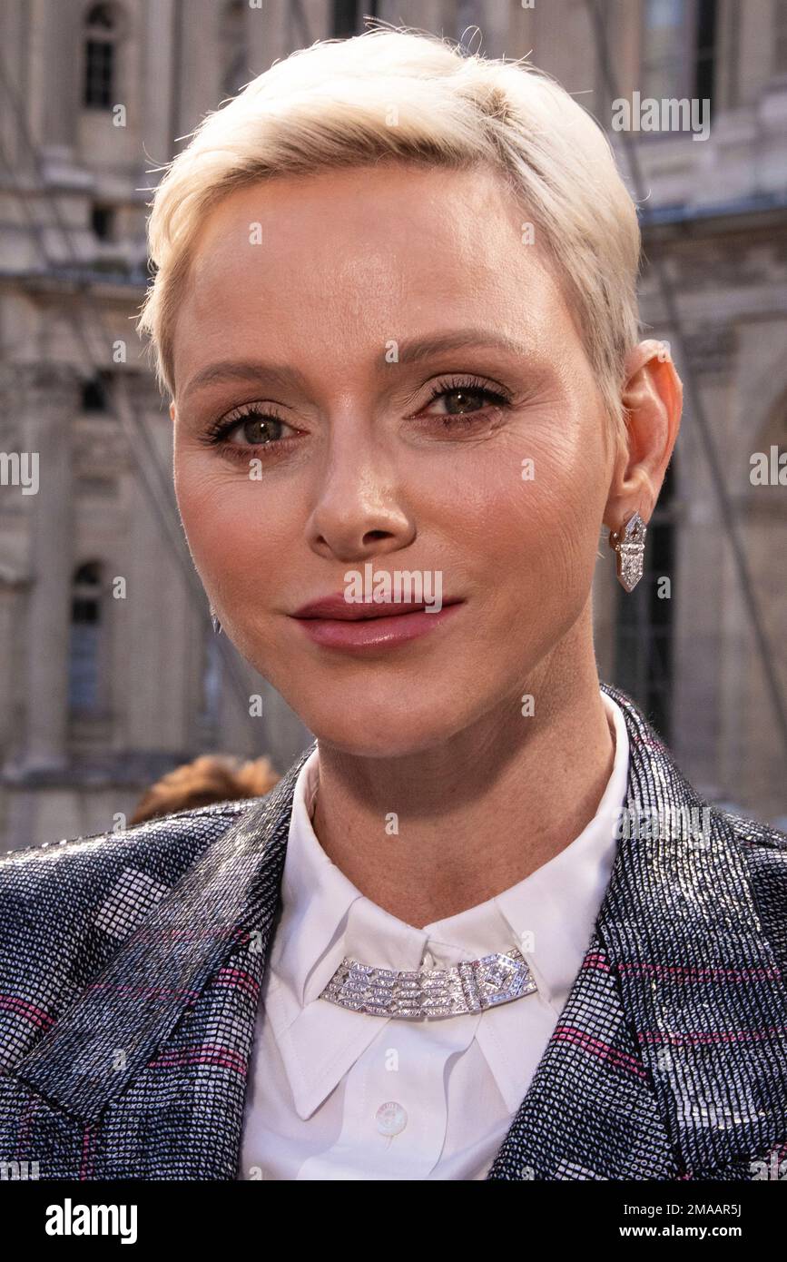 Princess Charlene of Monaco arrives for the Louis Vuitton ready-to-wear ...