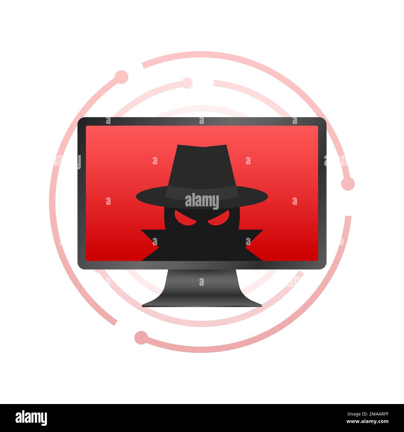 Spyware, Internet technology. Stop sign, Web icon. Danger symbol ...