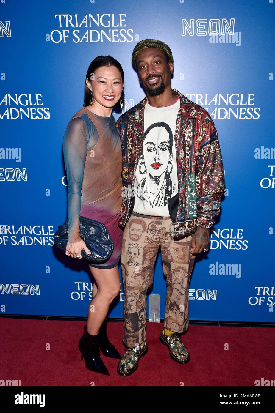 Mel D. Cole, right, and guest attend a special screening of "Triangle ...