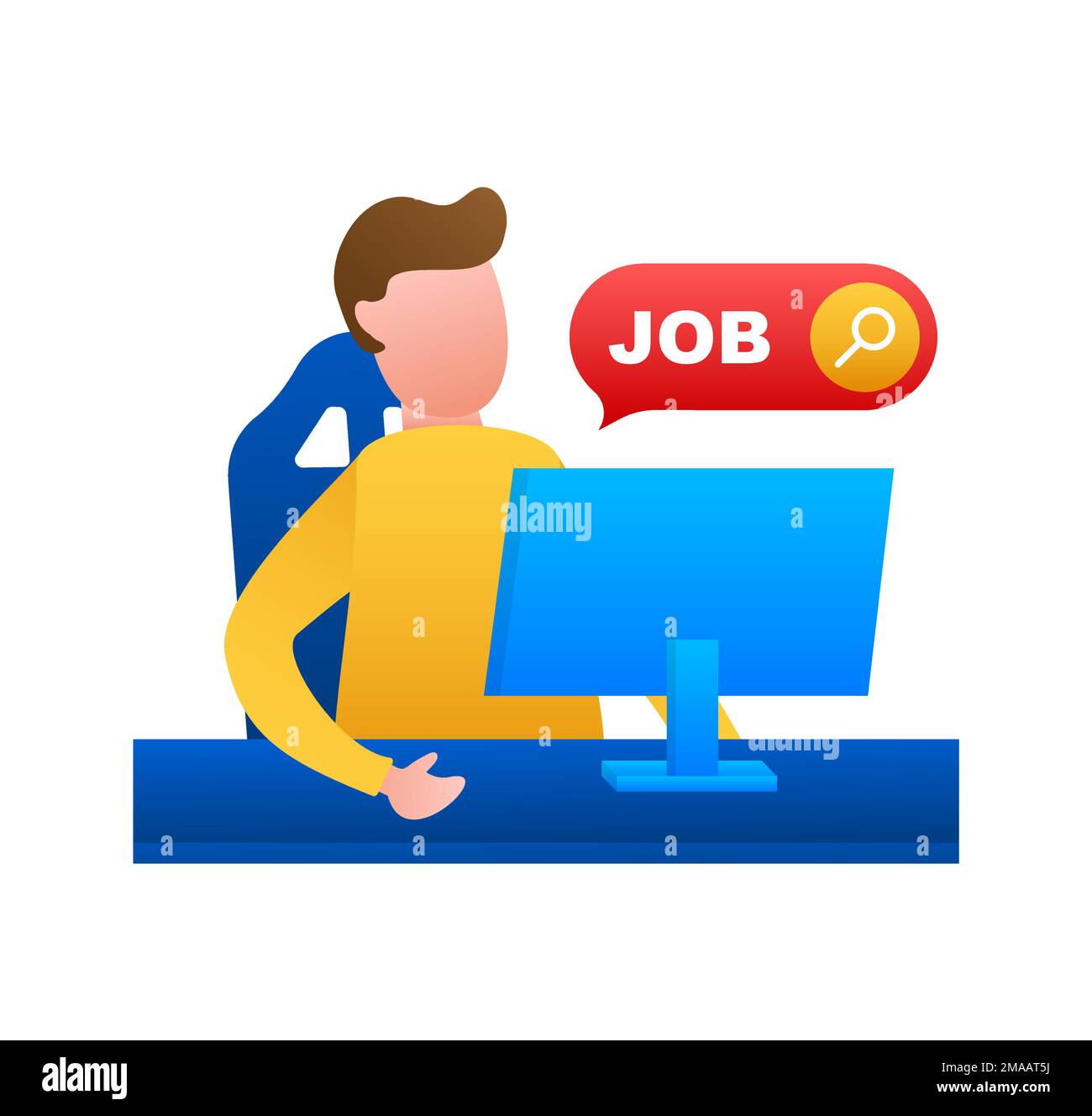 Search for job symbol with magnifying glass in modern flat design ...