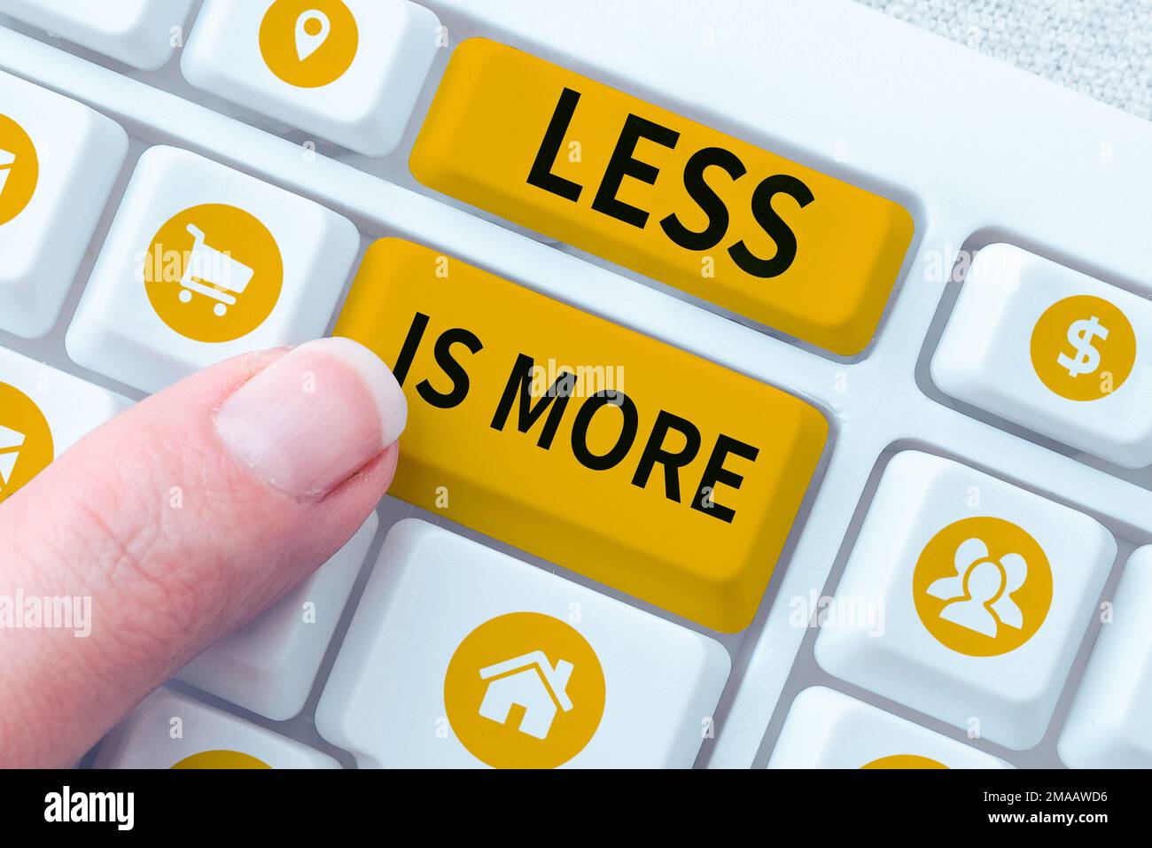 Text caption presenting Less Is More. Concept meaning Minimalist ...