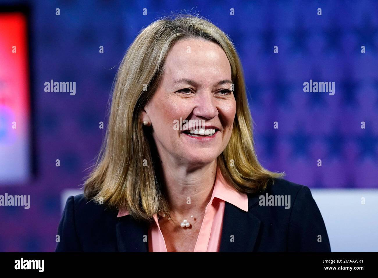Democrat Kris Mayes, candidate Arizona Attorney General, smiles prior ...