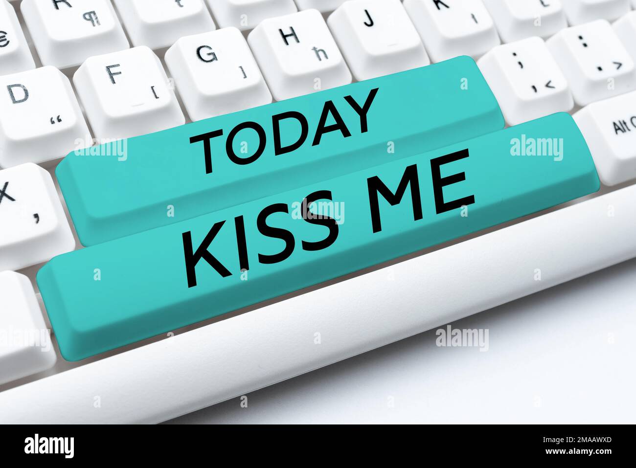 Text sign showing Kiss Me. Business approach informally request to ...