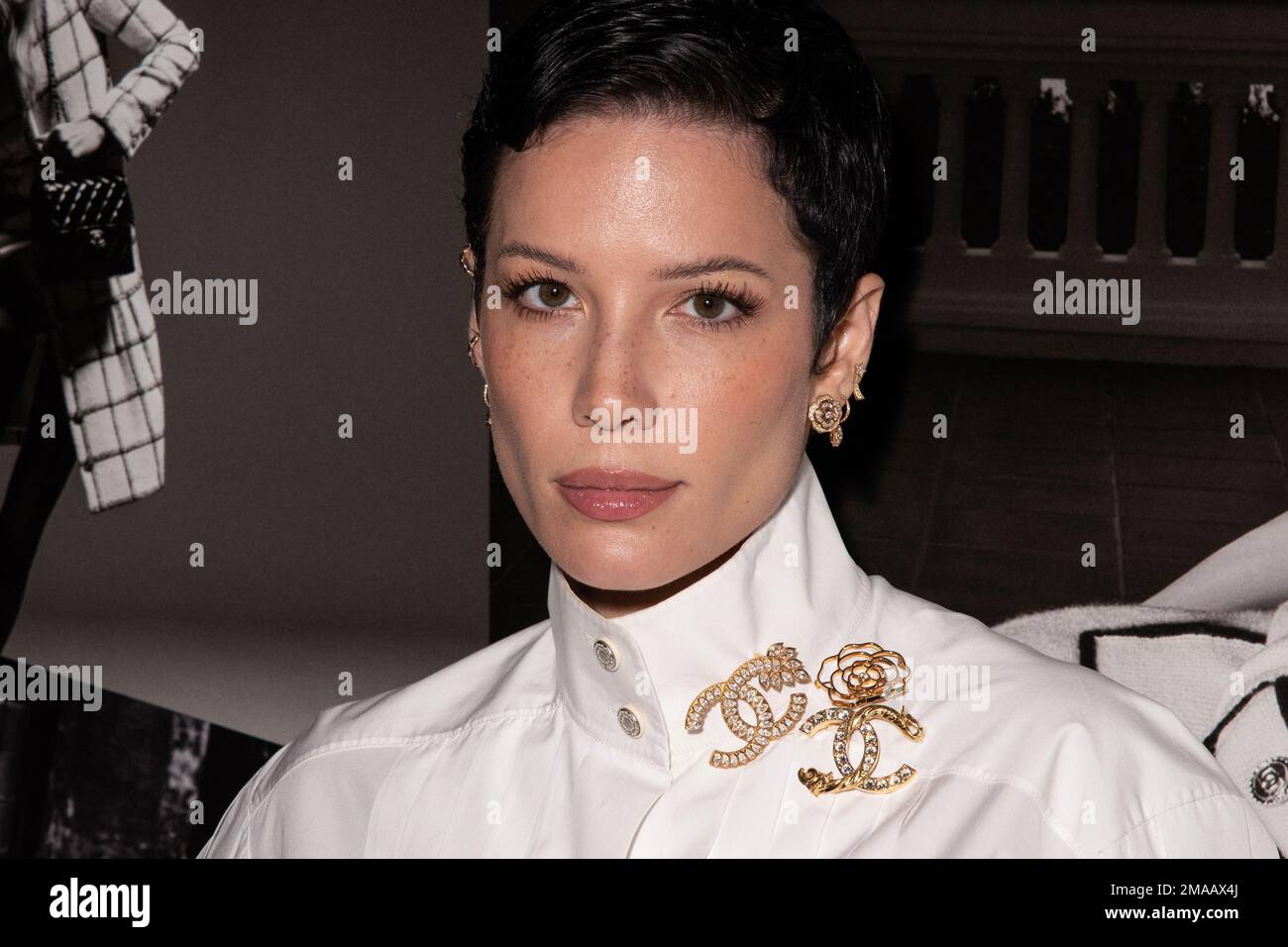 Halsey arrives for the Chanel ready-to-wear Spring/Summer 2023 fashion ...