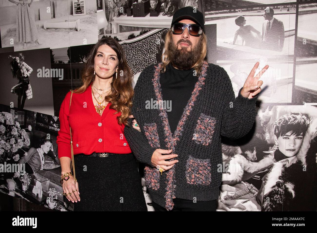 Amandine de la Richardiere and Sebastien Tellier arrive for the Chanel ...