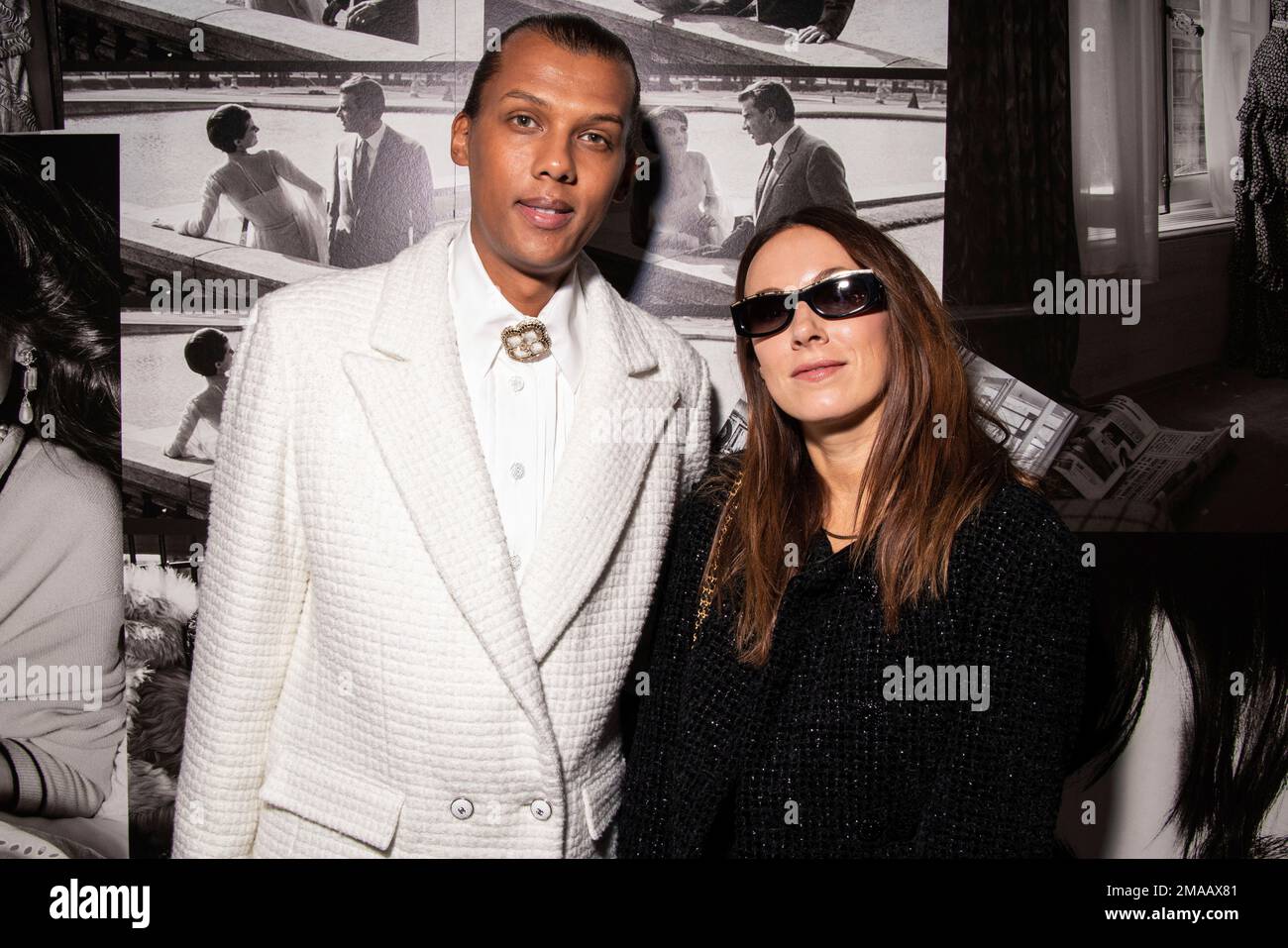 Stromae and Coralie Barbier arrive for the Chanel ready-to-wear Spring ...