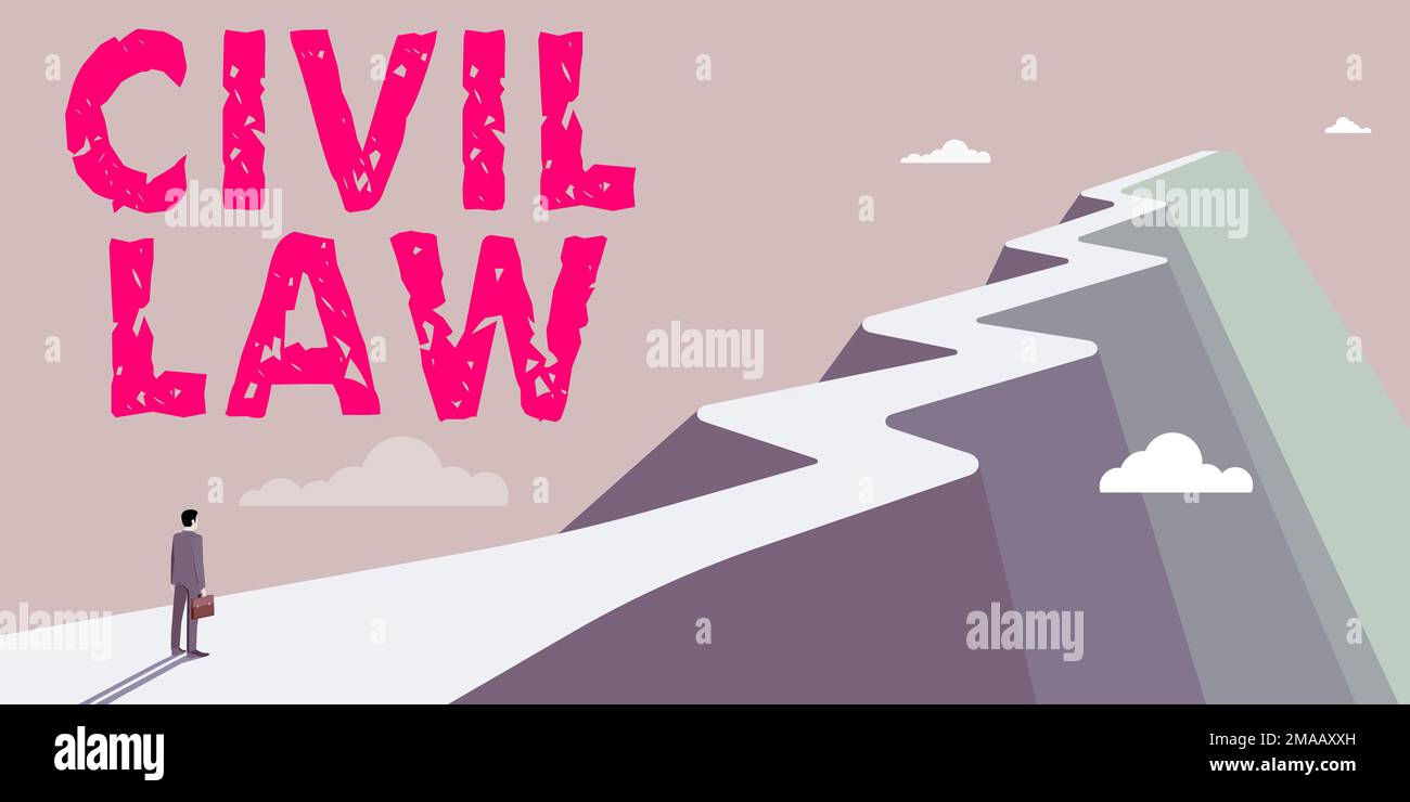 Hand writing sign Civil Law. Business idea Law concerned with private ...