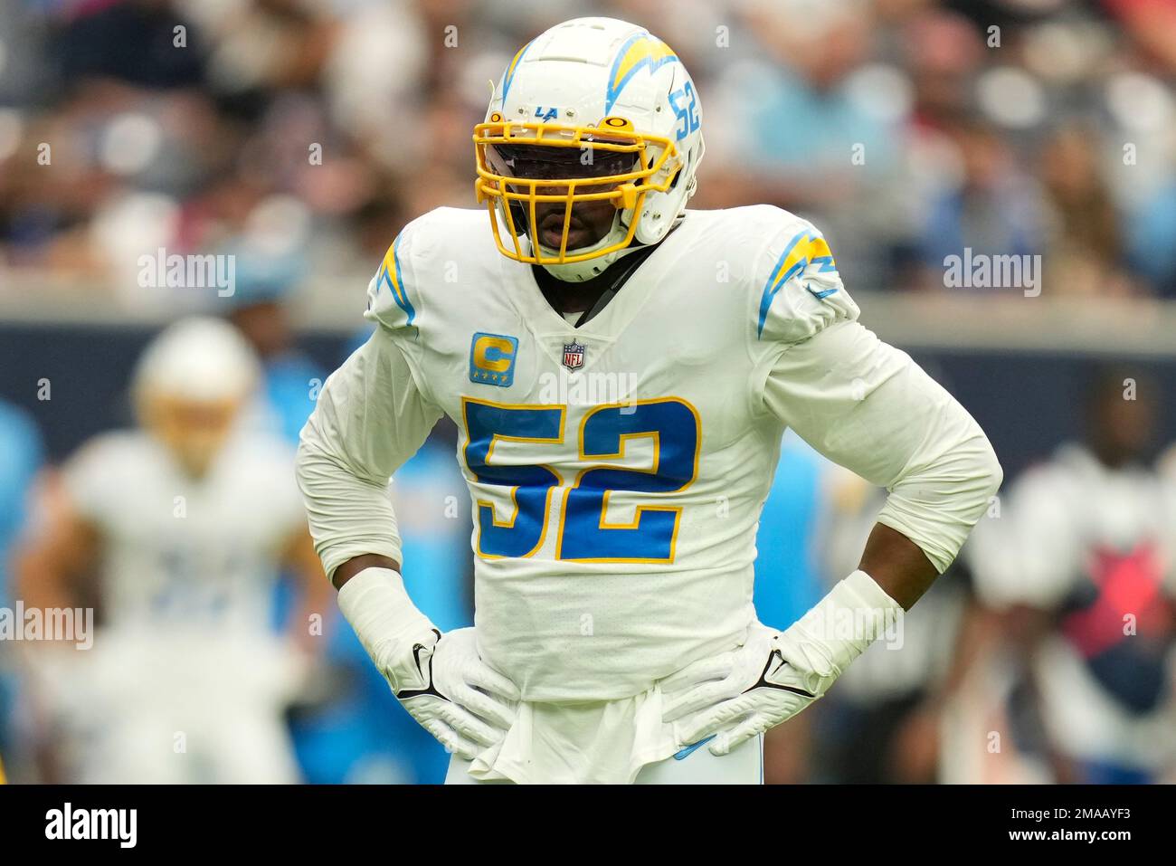 Los Angeles Chargers linebacker Khalil Mack during the second half of an NFL football game ...