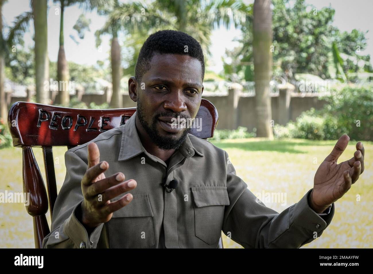 Ugandan opposition figure Bobi Wine, whose real name is Kyagulanyi ...