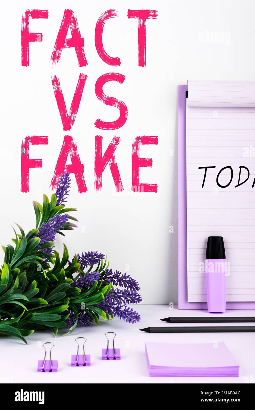 Text showing inspiration Fact Vs Fake. Internet Concept Is it true or ...