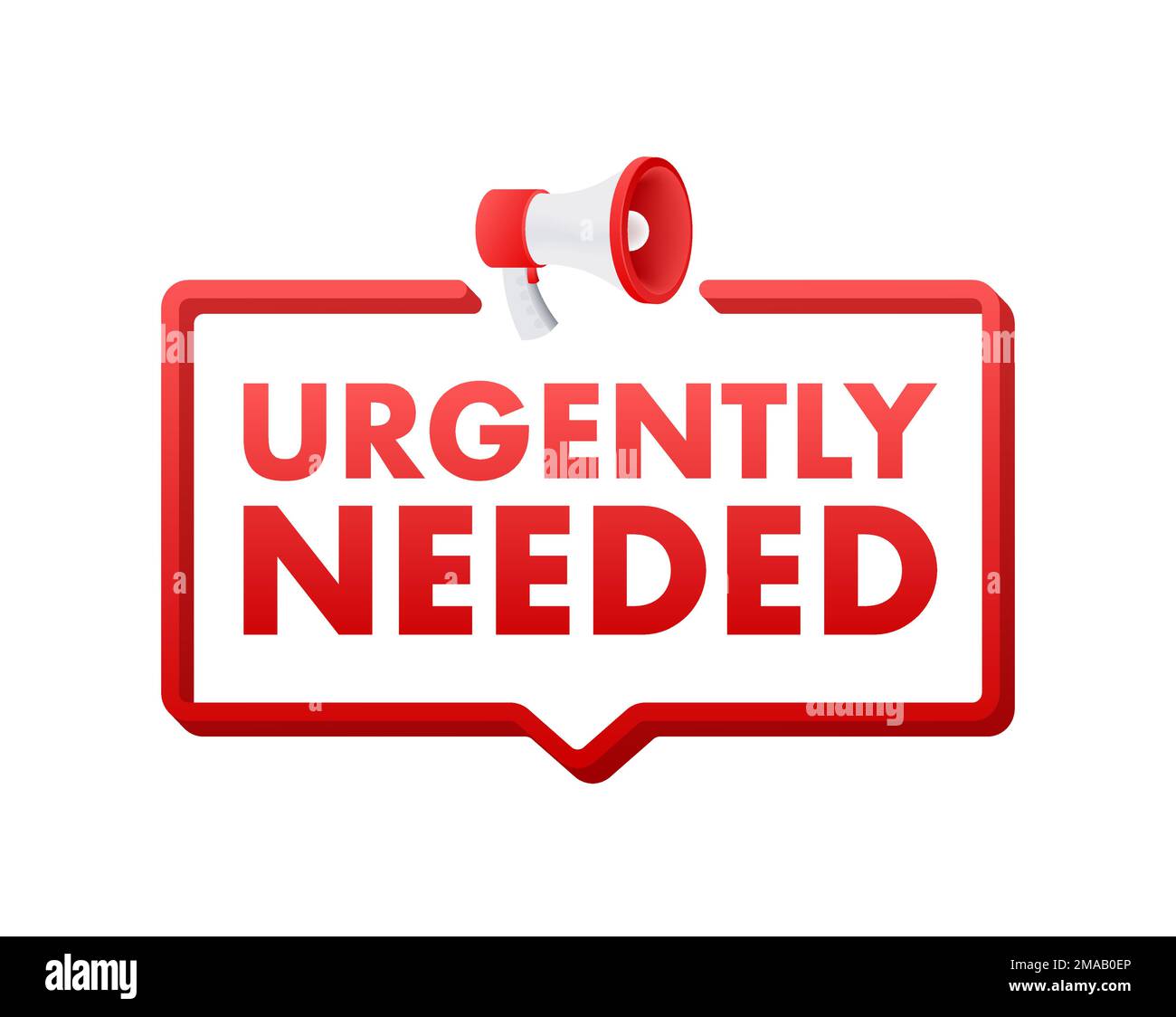 Hand Holding Megaphone with Urgently Needed. Megaphone banner. Web ...