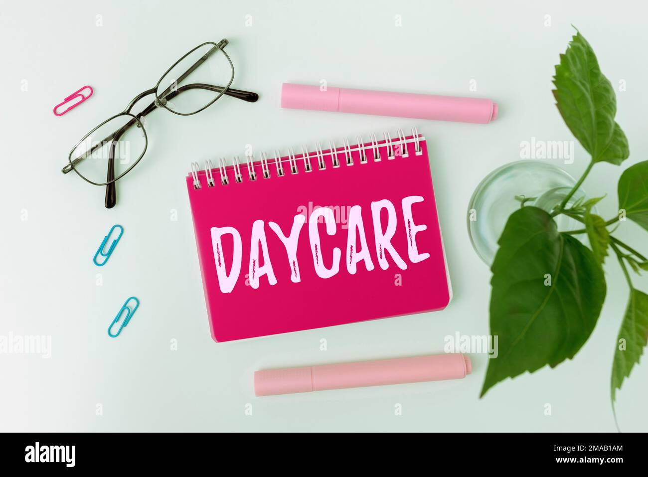 Text showing inspiration Daycare. Business concept offering care to ...