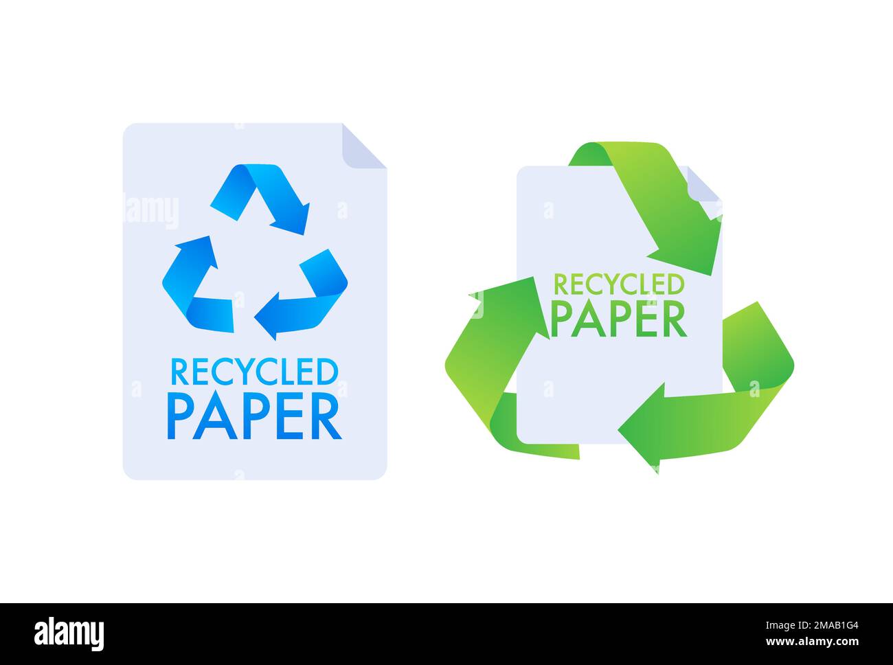 Paper recycling sign, label. Ecological paper recycling Vector stock ...