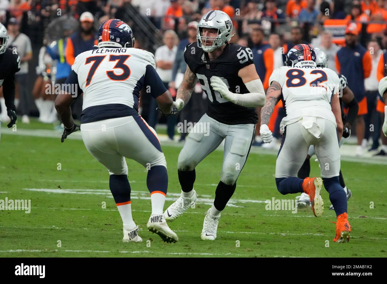Las Vegas Raiders defensive end Maxx Crosby (98) during the first half ...