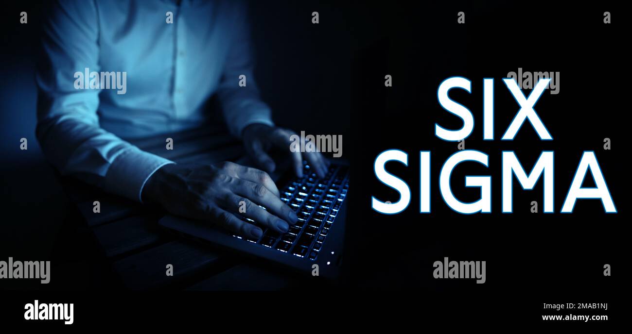 Text sign showing Six Sigma. Concept meaning management techniques to ...