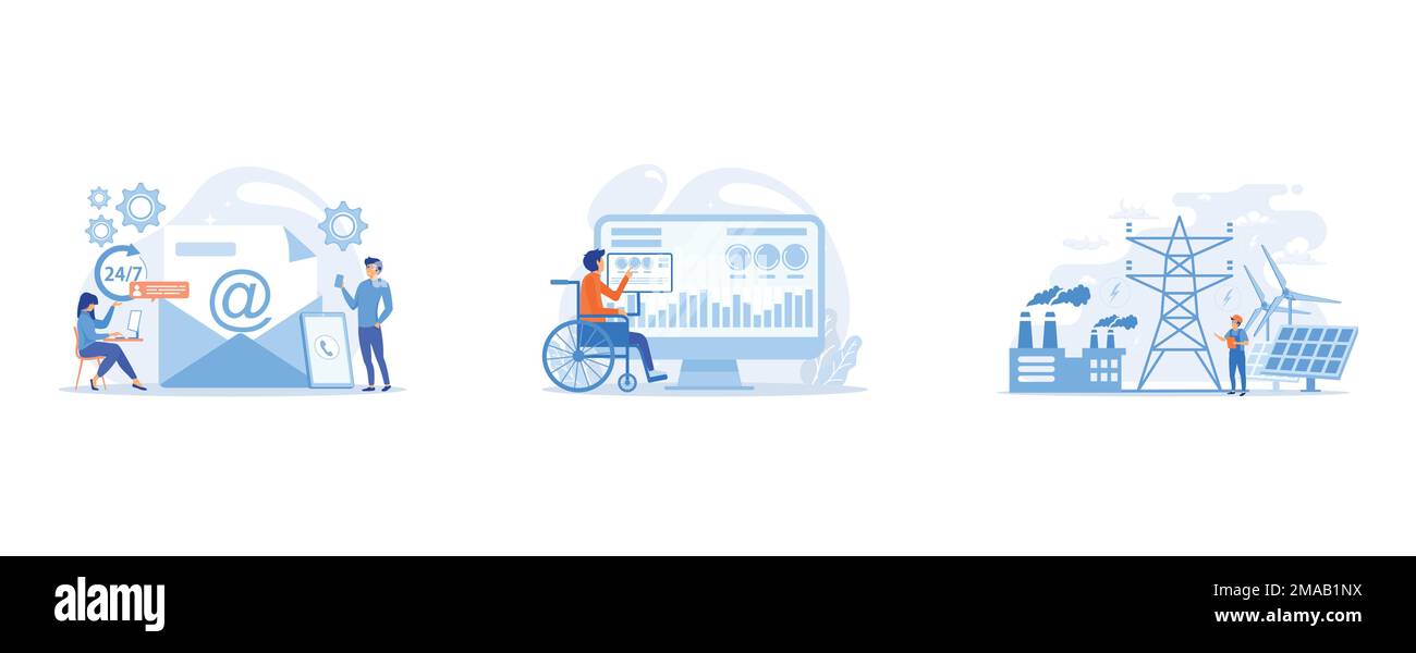 Engineer with man in solar plant Stock Vector Images - Alamy