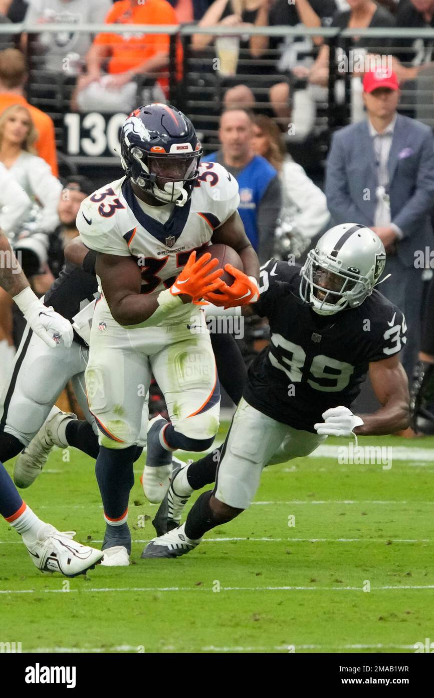 Denver Broncos running back Javonte Williams (33) during the first half ...
