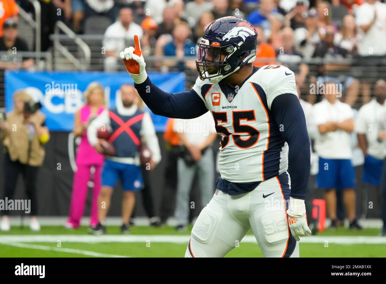 Denver Broncos linebacker Bradley Chubb (55) during the first half of ...