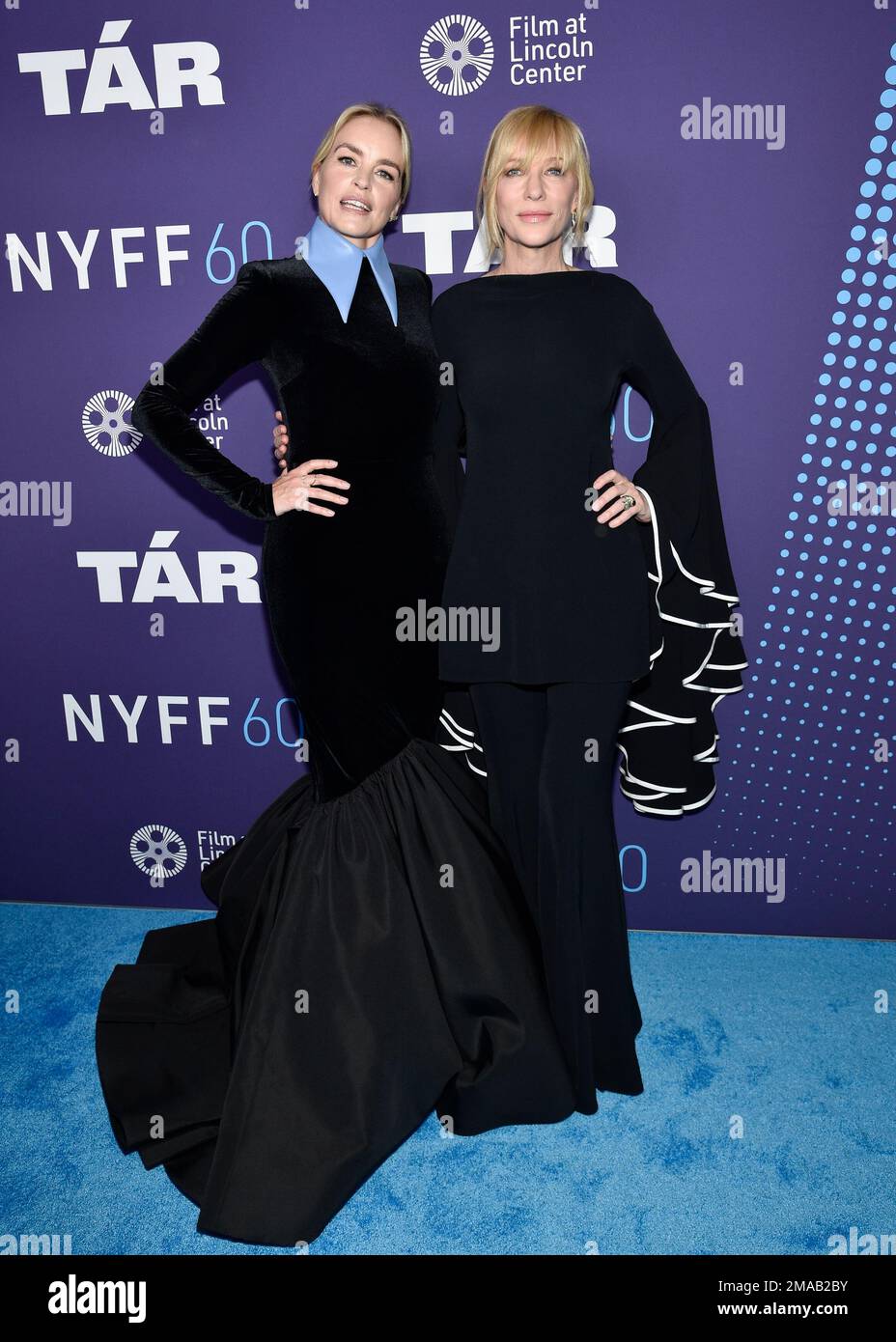 Nina Hoss, left, and Cate Blanchett attend the premiere of "Tár" at ...