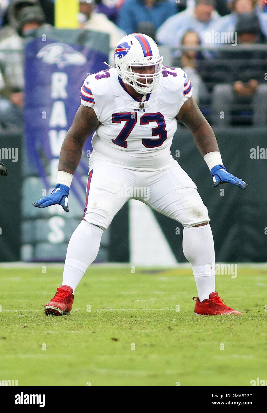 Buffalo Bills offensive tackle Dion Dawkins (73) blocks during an NFL ...