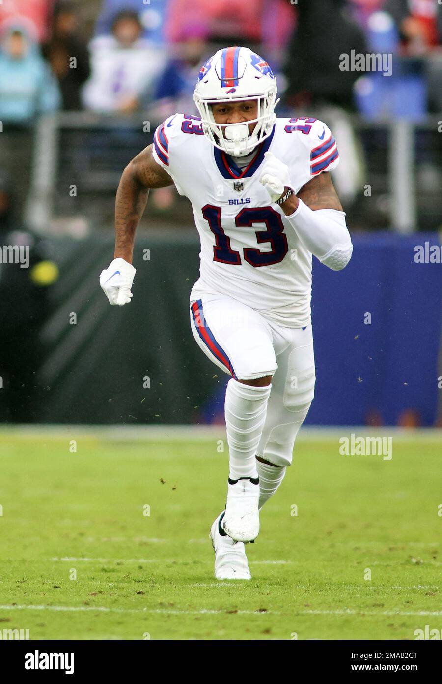 Buffalo Bills wide receiver Gabe Davis (13) runs during an NFL football ...