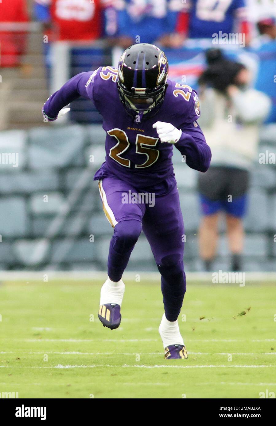 Baltimore Ravens cornerback Kevon Seymour (25) runs during an NFL ...