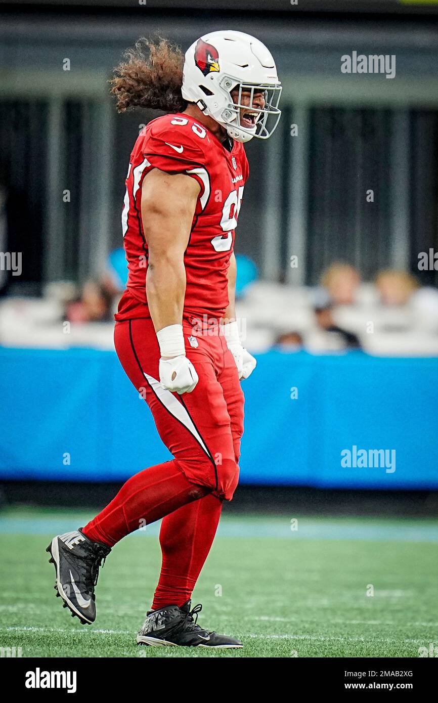 Arizona Cardinals defensive tackle Leki Fotu (95) celebrates during an ...