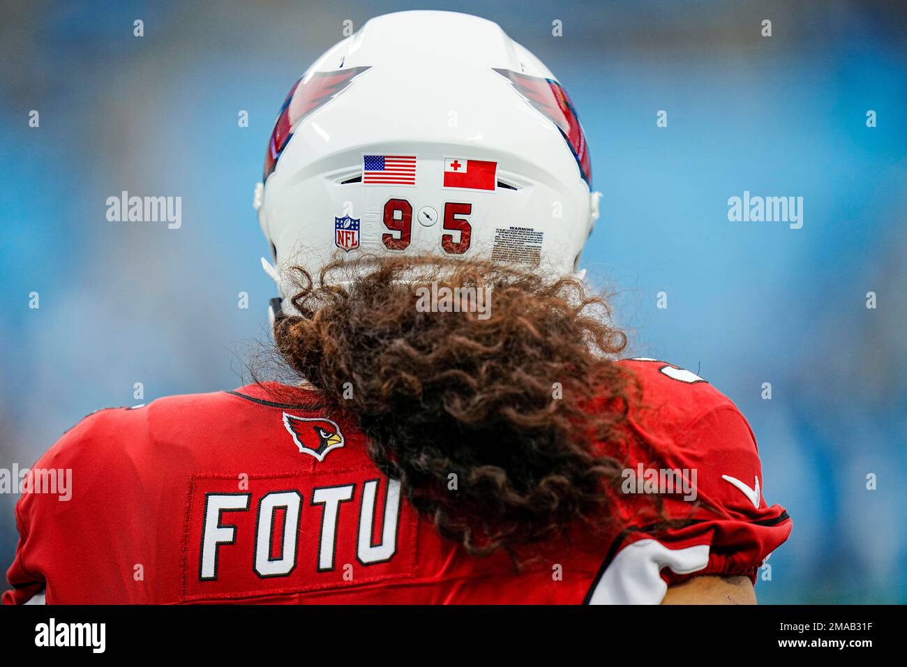 Arizona Cardinals defensive tackle Leki Fotu (95) displays an ...