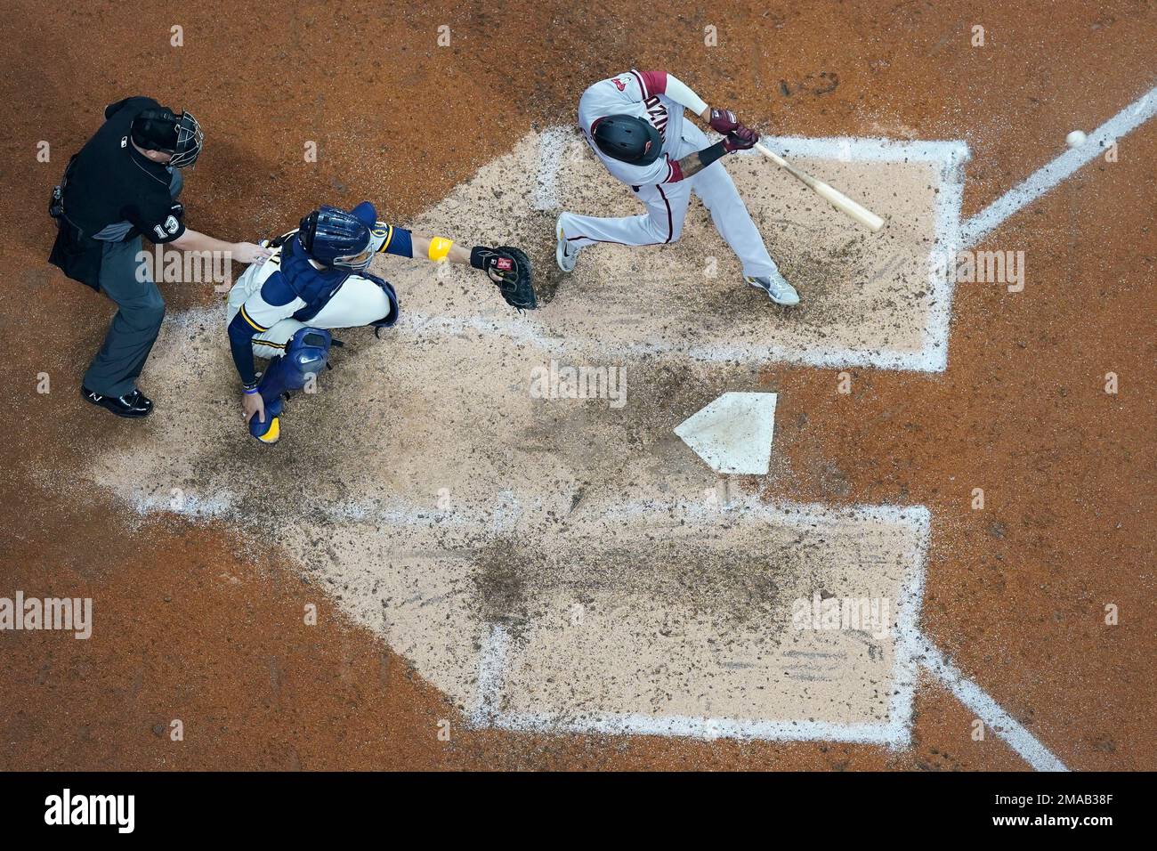 Arizona Diamondbacks' Sergio Alcantara hits a two-run home run during ...