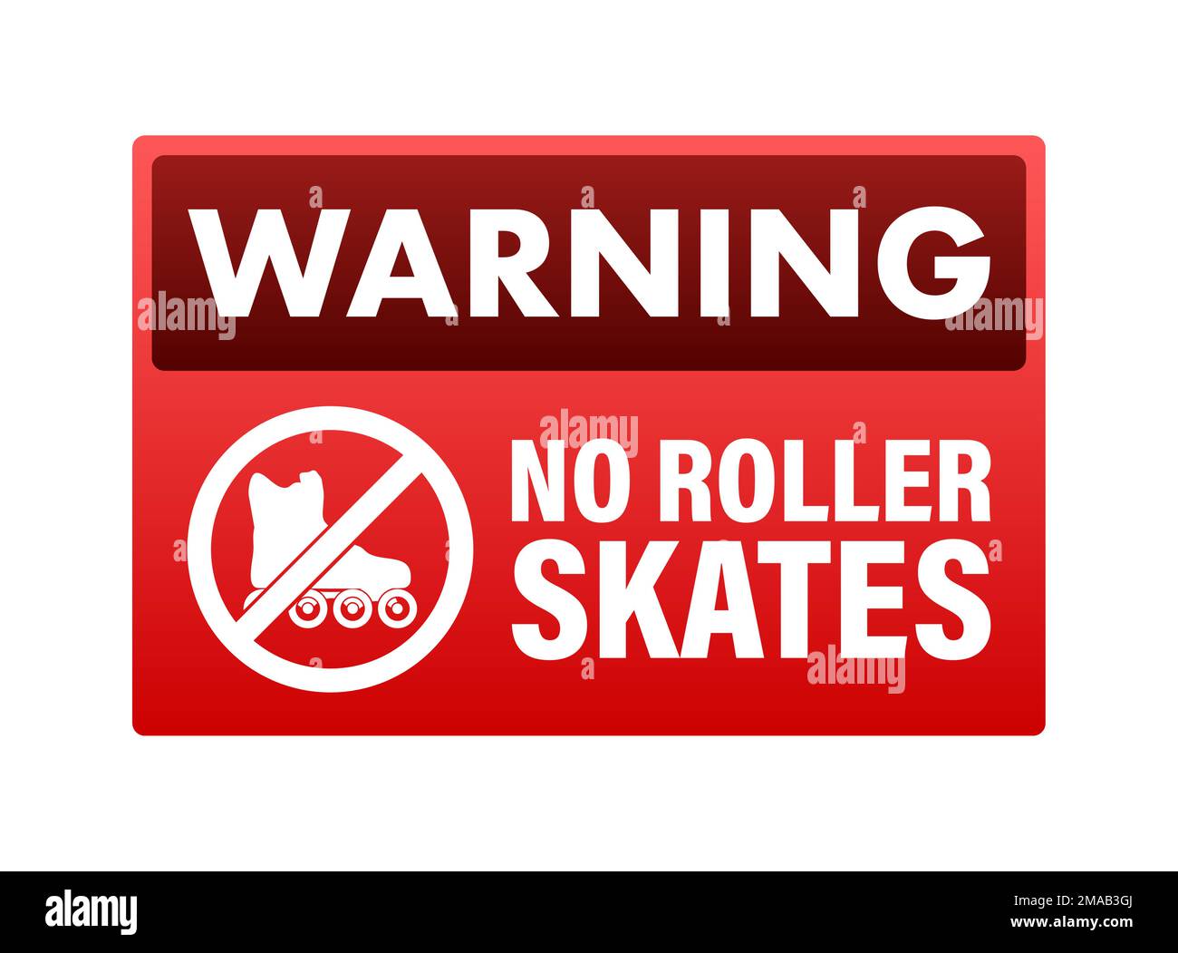 No roller skates sign, label. Warning icon. Vector stock illustration ...