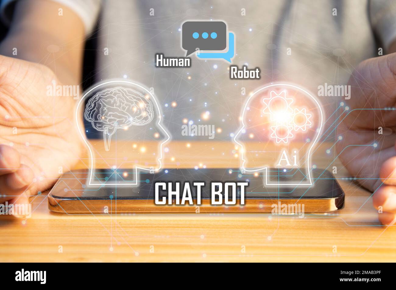 Conceptually, an AI chatbot or artificial intelligence that can ...