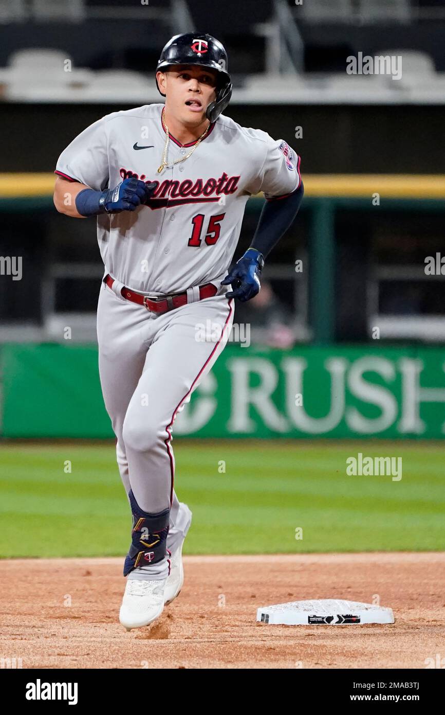 Minnesota Twins' Gio Urshela rounds second after hitting a two-run home ...