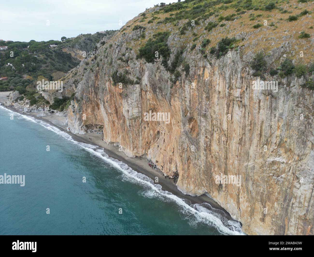 An aerial view of a cliffy seashore Stock Photo - Alamy