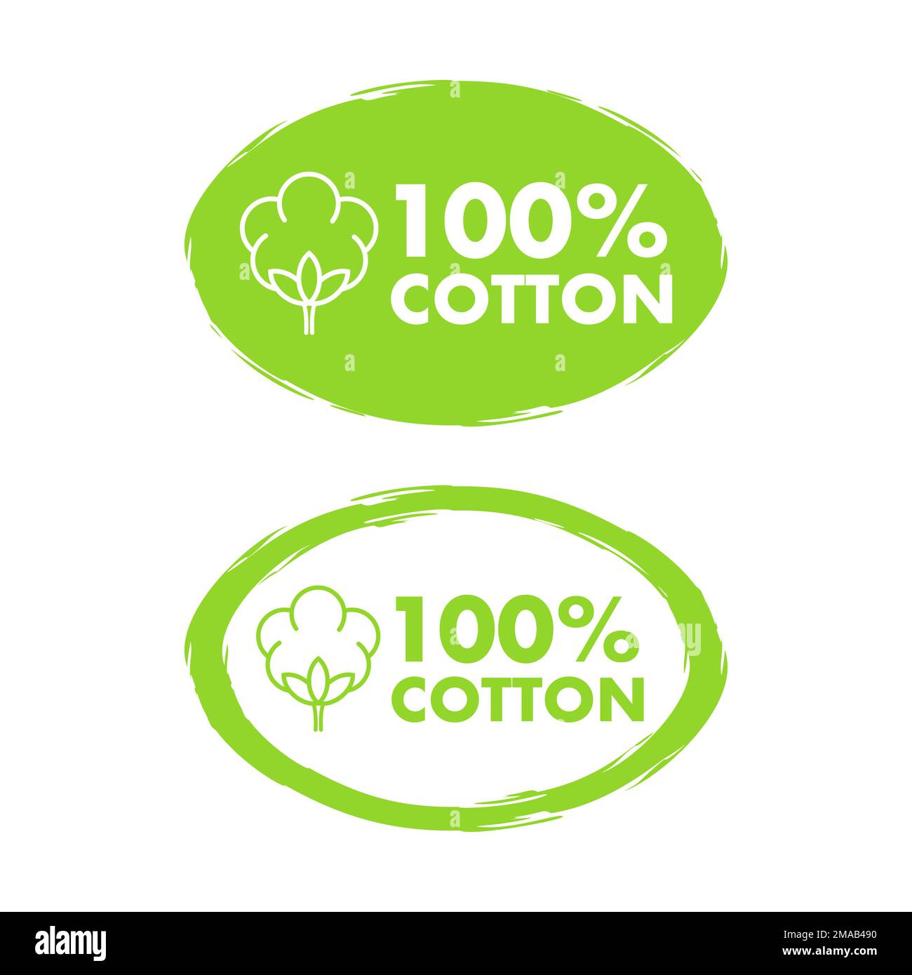 100 cotton label. Natural fiber sign. Vector stock illustration Stock ...