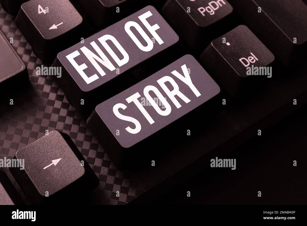 Text sign showing End Of Story. Internet Concept Emphasize that nothing ...