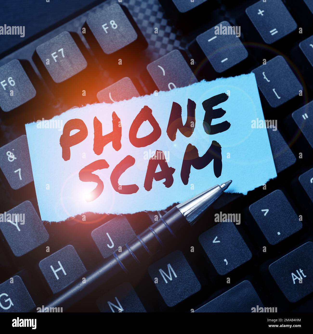 Sign displaying Phone Scam. Conceptual photo getting unwanted calls to ...