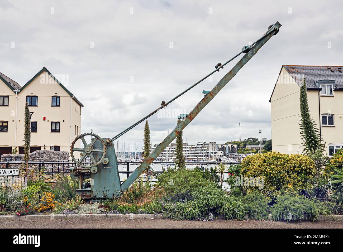 A disussed and rusty crane provides a marker and artwork on the South ...