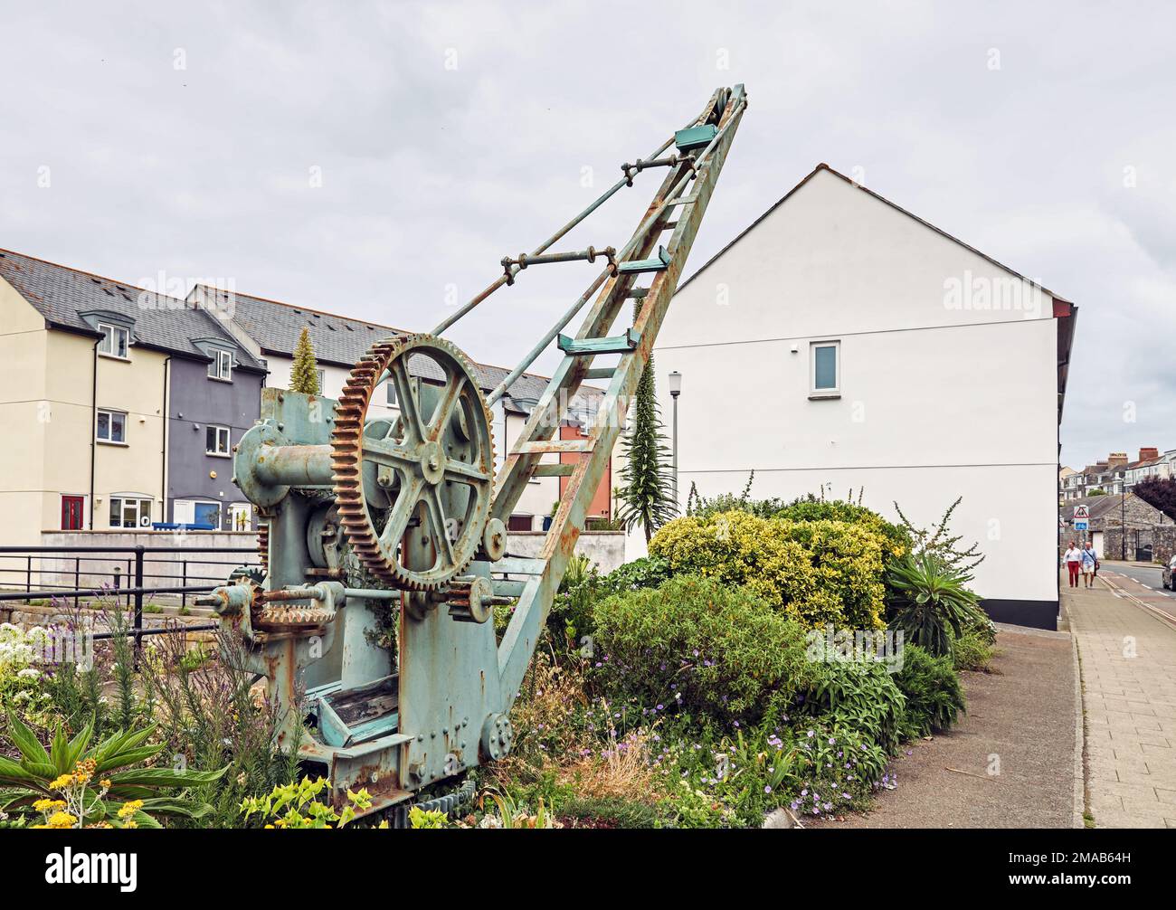 A disussed and rusty crane provides a marker and artwork on the South ...