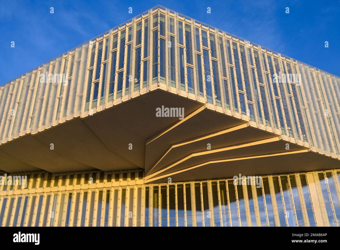 Detail of the exterior of Deichman Bjørvika municipal public library in ...