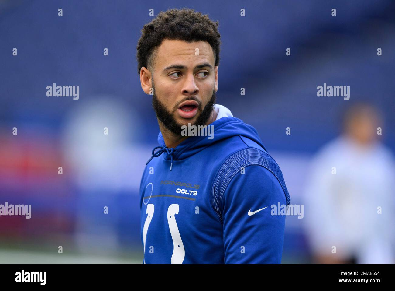 Indianapolis Colts wide receiver Michael Pittman Jr. (11) warms up on ...