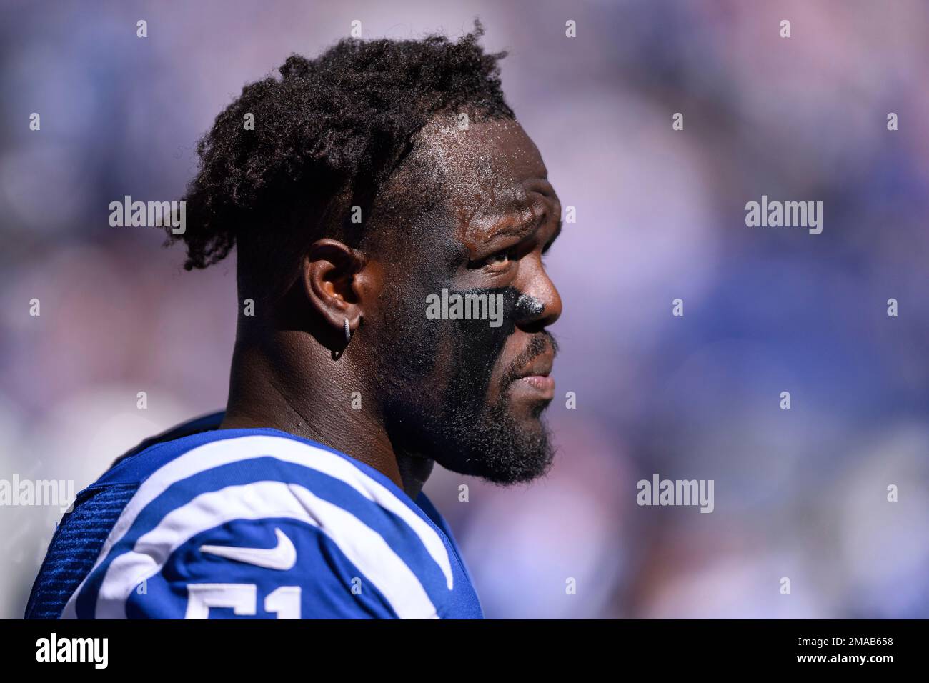 Indianapolis Colts defensive end Kwity Paye (51) on the sidelines ...