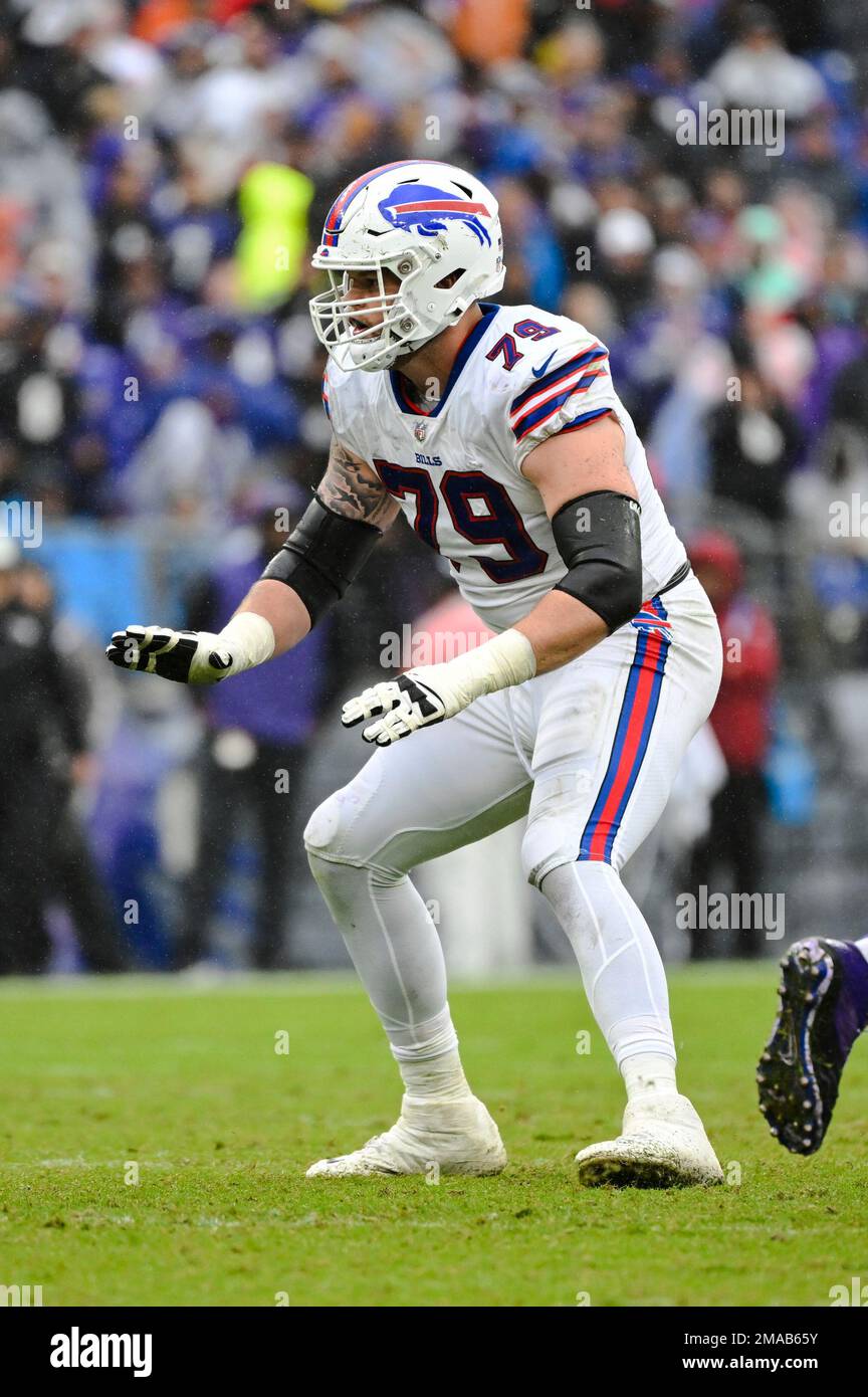 Buffalo Bills offensive tackle Spencer Brown (79) in action during the ...