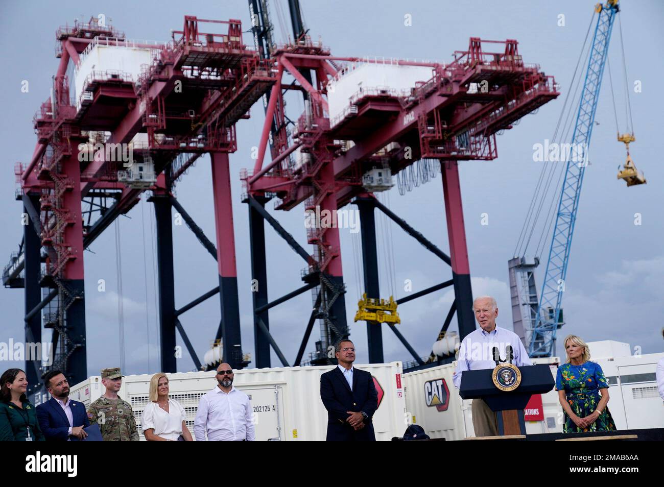 President Joe Biden, with first lady Jill Biden and Puerto Rico Gov ...