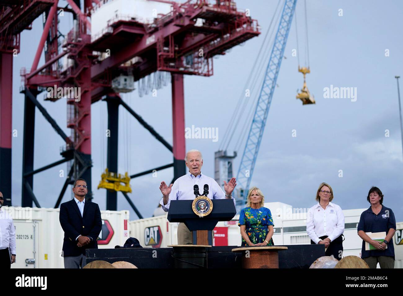President Joe Biden, with first lady Jill Biden and Puerto Rico Gov ...
