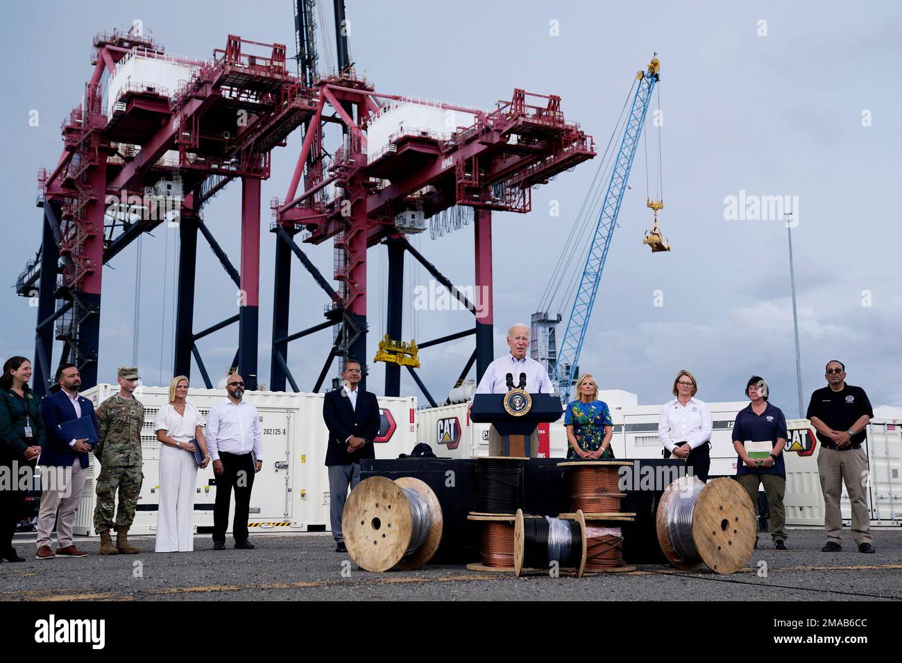President Joe Biden, with first lady Jill Biden and Puerto Rico Gov ...