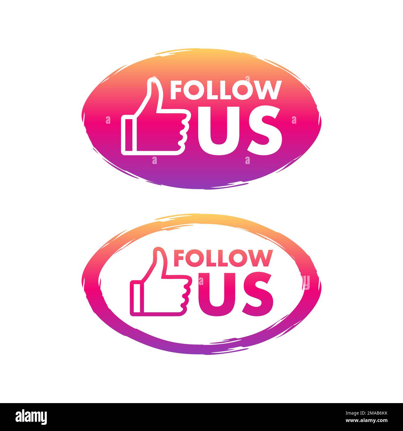 Label Follow us on white background. Vector illustration Stock Vector ...