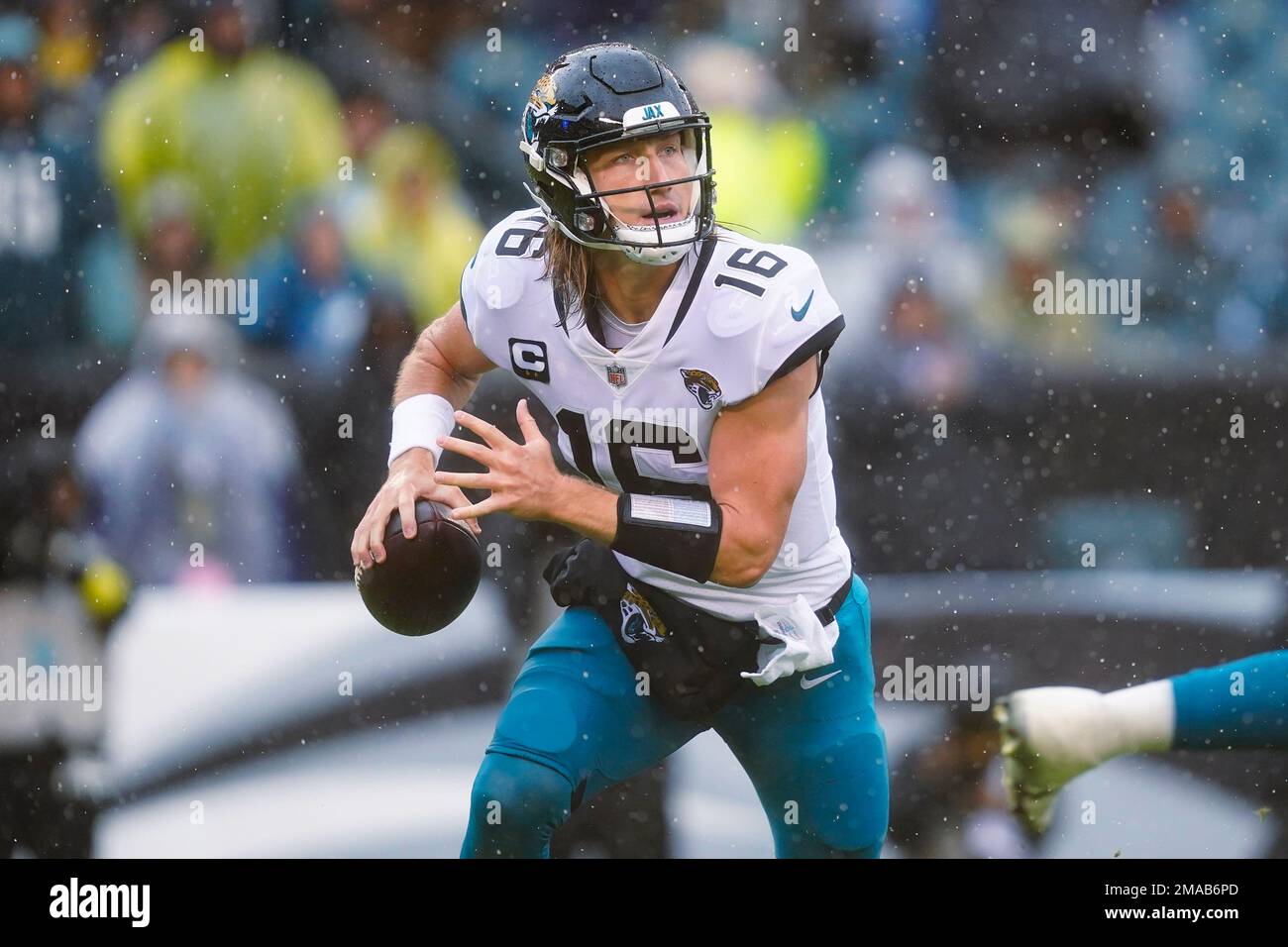 Jacksonville Jaguars quarterback Trevor Lawrence in action during an ...